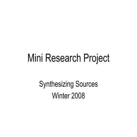 Mini Research Project | PPT