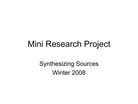 Report format for the mini research | PDF