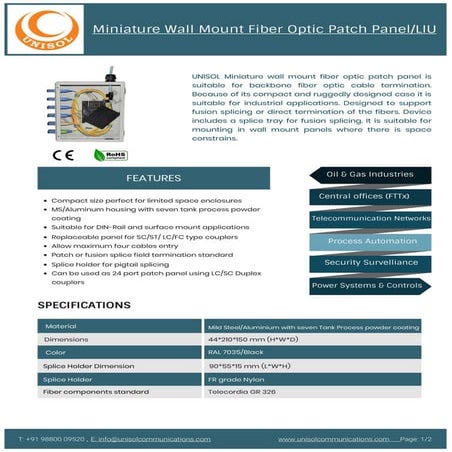 Essential information about Mini Wall Mount Patch Panel: | PDF