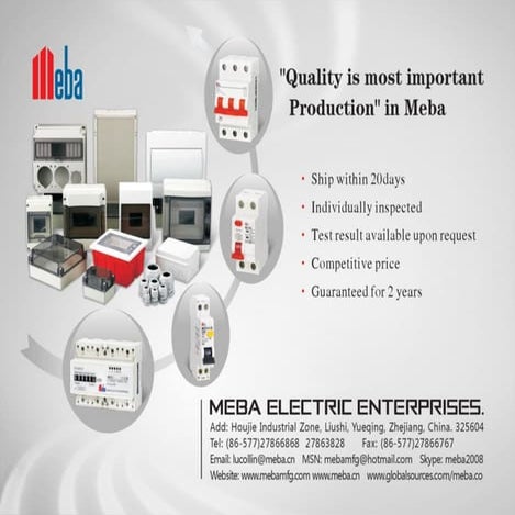 MEBA Electric Miniature circuit breaker 2013-2014 | PDF