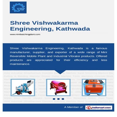 Shree Vishwakarma Engineering, Kathwada, Construction Machines ...