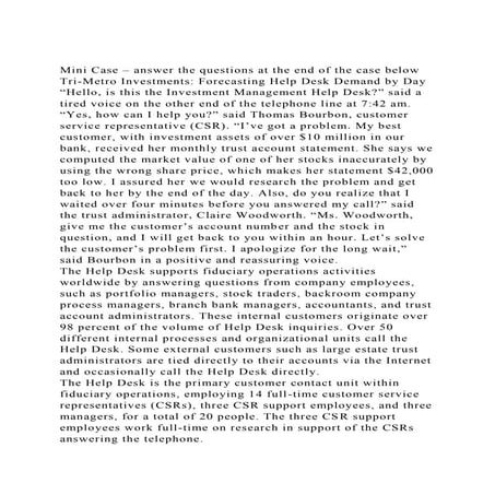 Mini Case – answer the questions at the end of the case below Tr.docx