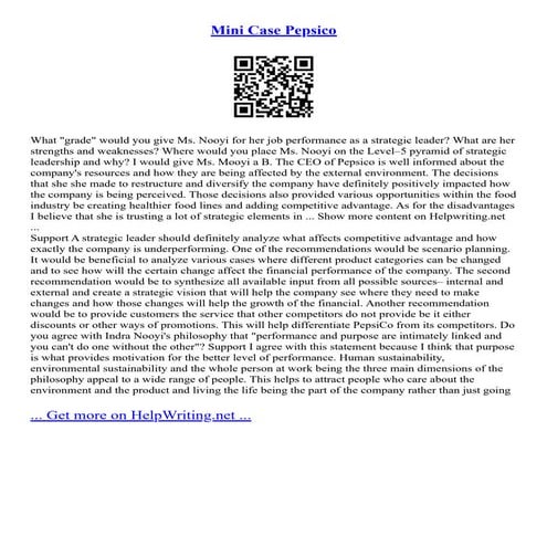 Mini Case Pepsico | PDF