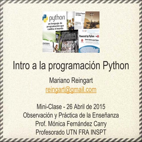 Lenguaje de programación en Python UNCP. | PPTX