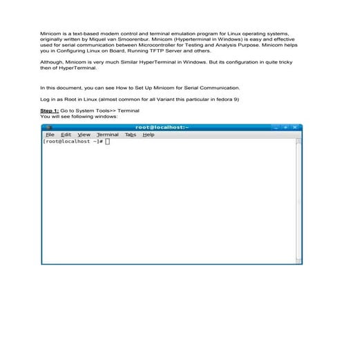 Minicom linux hyperterminal | PDF