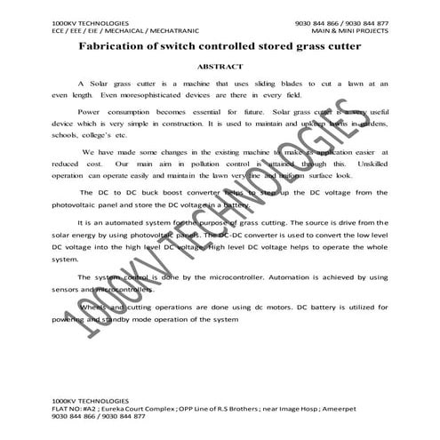 Mini ee 11 solar powered grass cutting robo with switch control ...