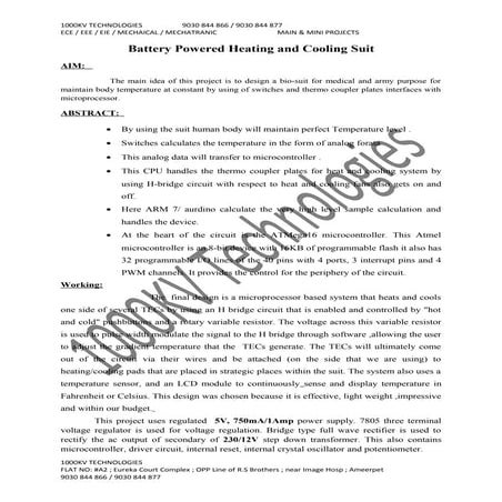 Mini ee 13 battery powered heating and cooling suit Electrical ...