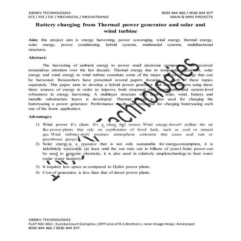 Mini ee 21 battery charging from thermal solar wind Electrical ...
