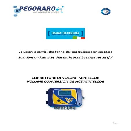 Correttore di volume Mx3000 - Flow corrector Mx3000 | PDF