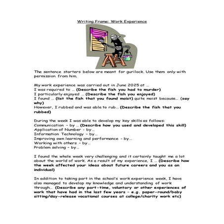Work experience report writing frames | PDF