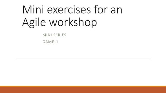 Mini exercises series deck 5 - penny game vs pizza game | PPT