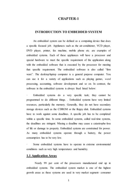 Embedded system seminar | PPTX | Computing | Technology & Computing