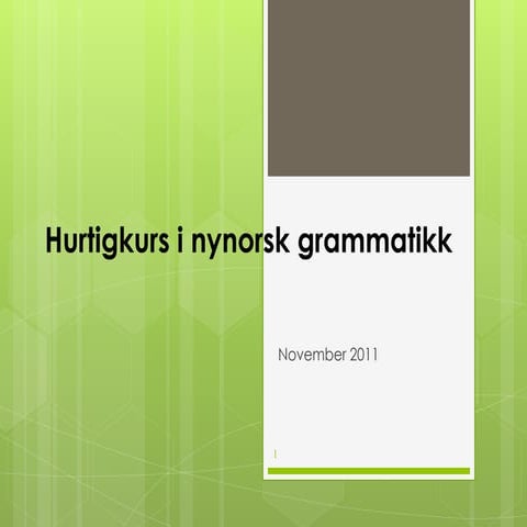 Minigramatikk nynorsk | PPTX
