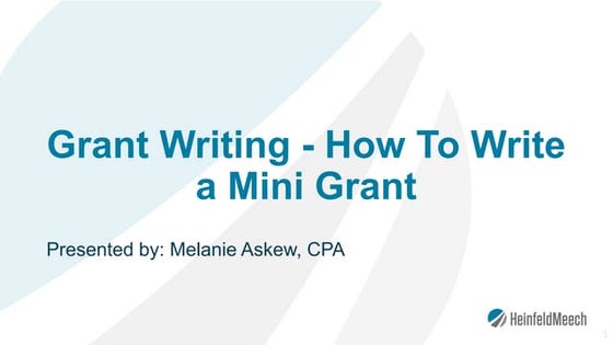 Grant Writing 101 | PPT