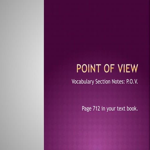 Mini lesson point of view | PPT