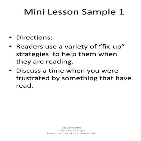 Mini lesson samples | PDF