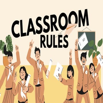 Minimalist Classroom Rules Presentation in Brown and Yellow Background ...