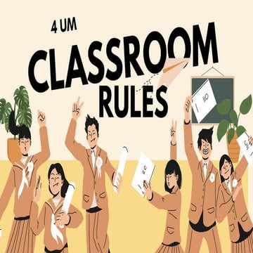 Minimalist Classroom Rules Presentation in Brown and Yellow Background ...