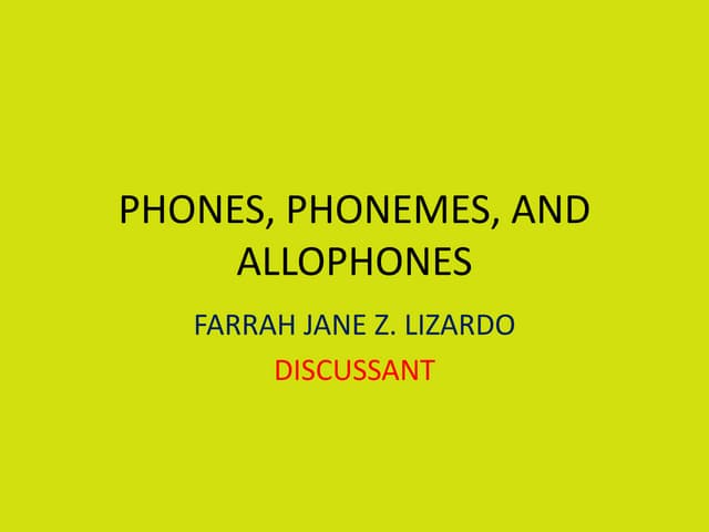 Minimal pairs and minimal sets in Phonology | PPTX