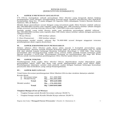 Mini market ringkasan | DOC