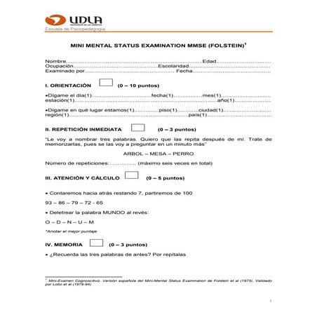 Mini mental status_examination | PDF