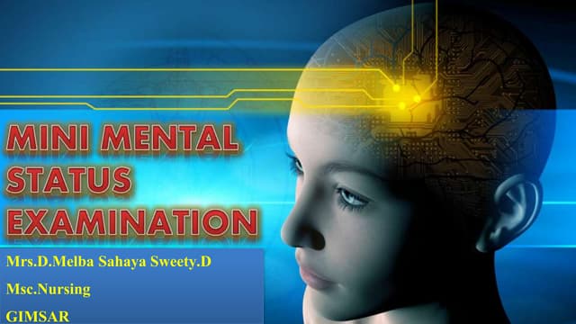 Mini mental status examination | PPSX | Standardized Testing ...