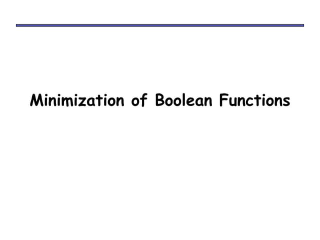 Minimization Of Boolean Functions Ppt 1237