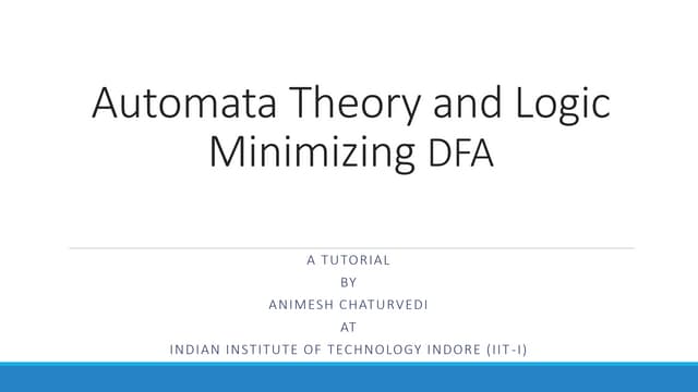 Deterministic Finite Automata Dfa Pdf