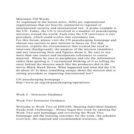 Minimum 350 WordsAs explained in the lesson notes, IGOs are supr.docx ...