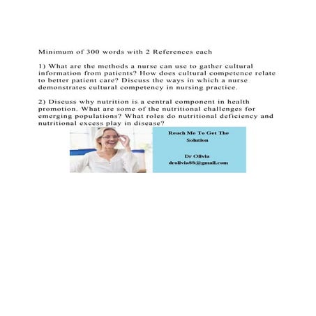 Minimum of 300 words with 2 References each1) What are the m.docx