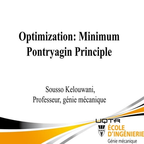 Optimization: Minimum Pontryagin Principle | PPT