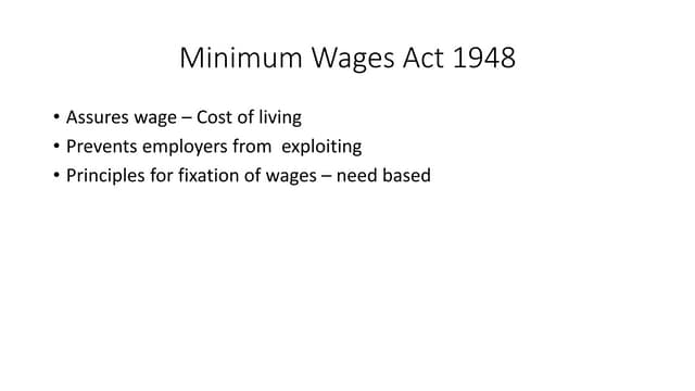 Minimum wages act,1948 | PPTX