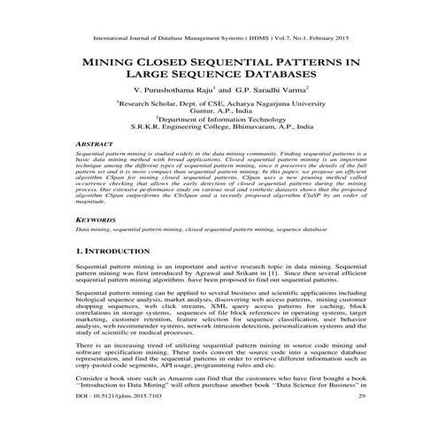 Mining Closed Sequential Patterns In Large Sequence Databases Pdf 2121