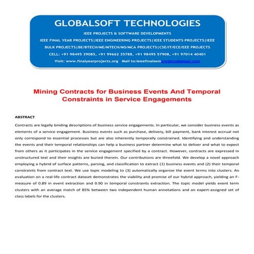 Mining contracts for business events and temporal constraints in ...