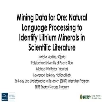 Mining Data for Ore Natural Language Processing to Identify Lithium ...