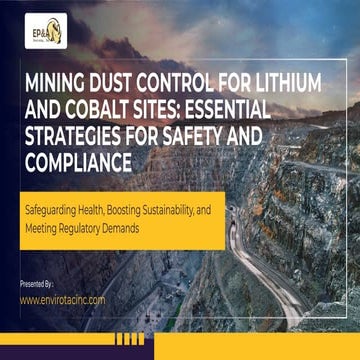 Mining Dust Control for Lithium and Cobalt Sites Essential Strategies ...