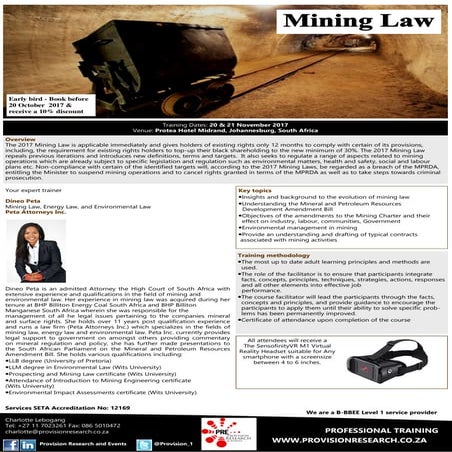 Mining law 2017 Training | PDF