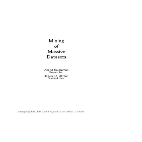 Mining Of Massive Datasets Pdf