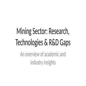 Innovations in mining industry | PPTX