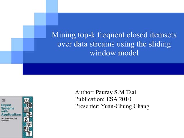 Mining Top K Frequent Closed Itemsets Ppt 7703