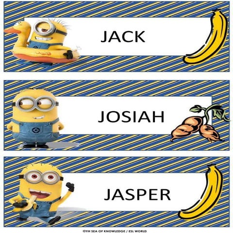 Minion name plates_free | PPTX