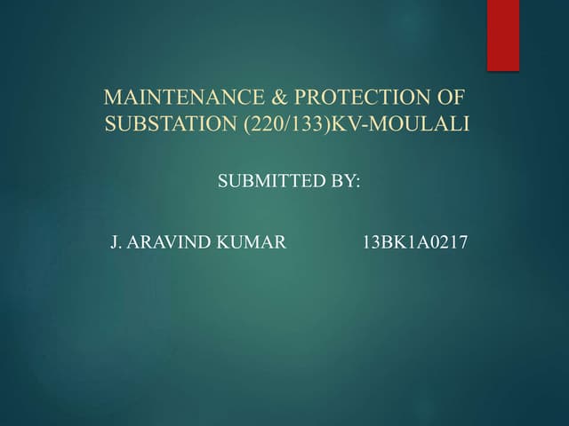 Installation Operation & Maintenance of 33kV & 11kV Switchgear | PPT