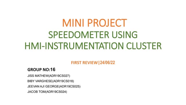 Speedometer Using Hmi Clusterpptx Computing Technology And Computing 4910