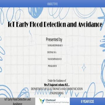Iot based early flood detection and avoidance of engineering | PPTX