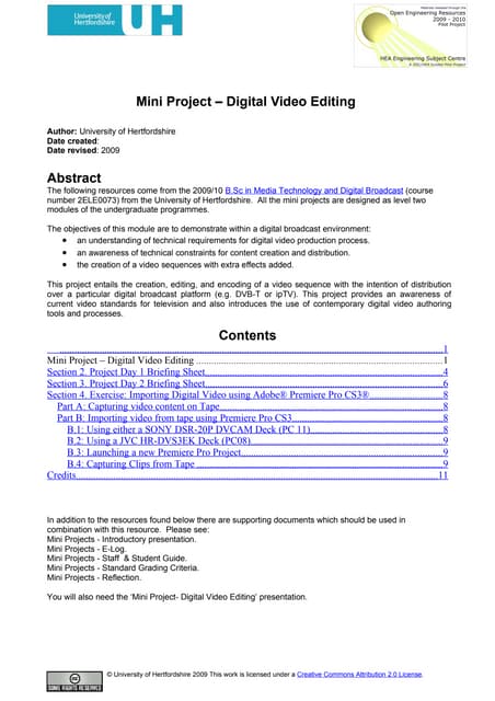 Mini Project- Multimedia Montage | PPT