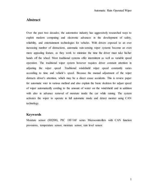 PPT of Automatic Rain Sensing Car Wiper Using Arduino Nano.pptx
