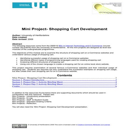 Mini Project- Shopping Cart Development | DOC