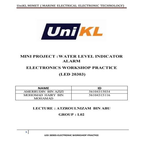 Mini project electronic workshop | DOCX