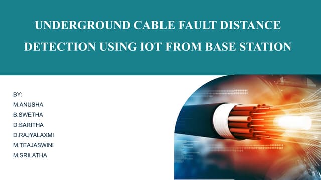 Under Ground Fault Distance Detection Using Iot Pptx Internet Of