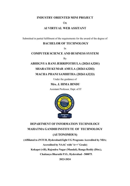 VTU final year project report | PDF